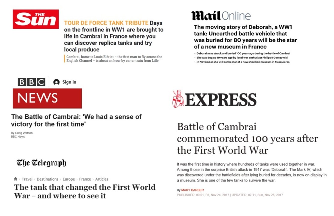 Un tank de la Grande Guerre fait les gros titres de la presse ... Un tank de la Grande Guerre fait les gros titres de la presse ...