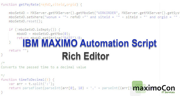 IBM Maximo Automation Script Rich Editor (free) IBM Maximo Automation Script Rich Editor (free)