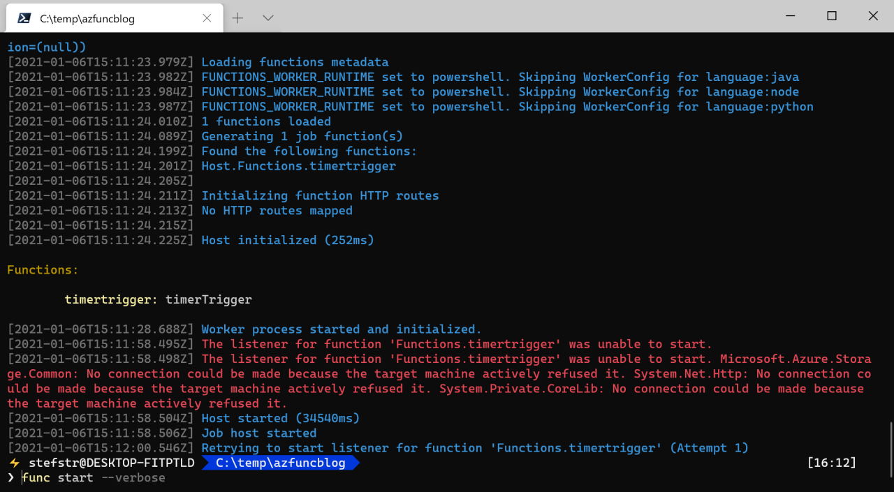 Develop and run a timer triggered Azure Function locally Develop and run a timer triggered Azure Function locally