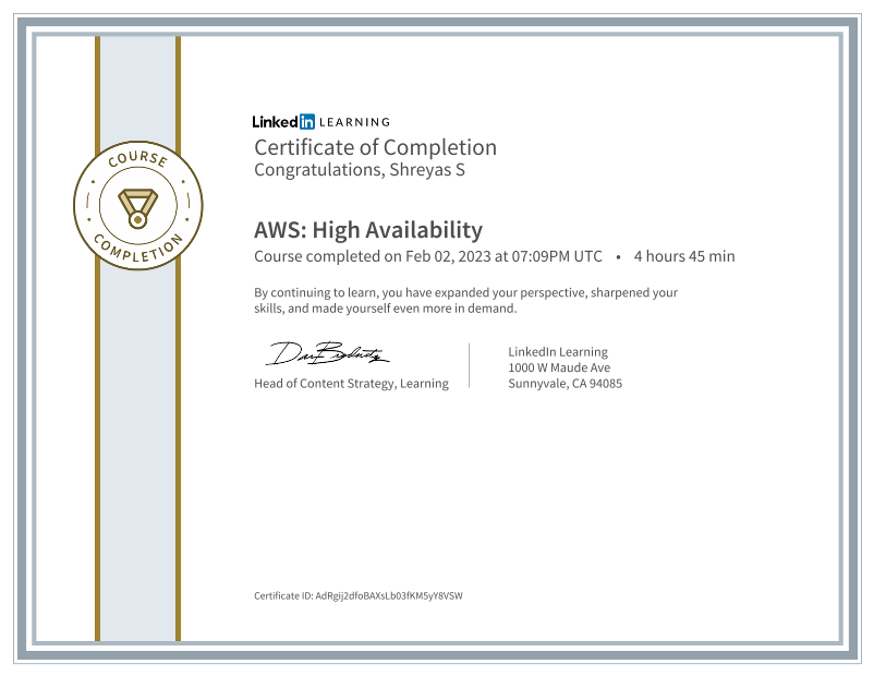 Shreyas S on LinkedIn: Certificate of Completion Shreyas S on LinkedIn: Certificate of Completion