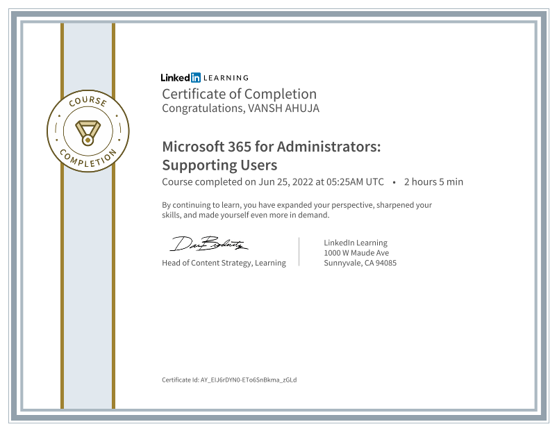 VANSH AHUJA on LinkedIn: Certificate of Completion VANSH AHUJA on LinkedIn: Certificate of Completion