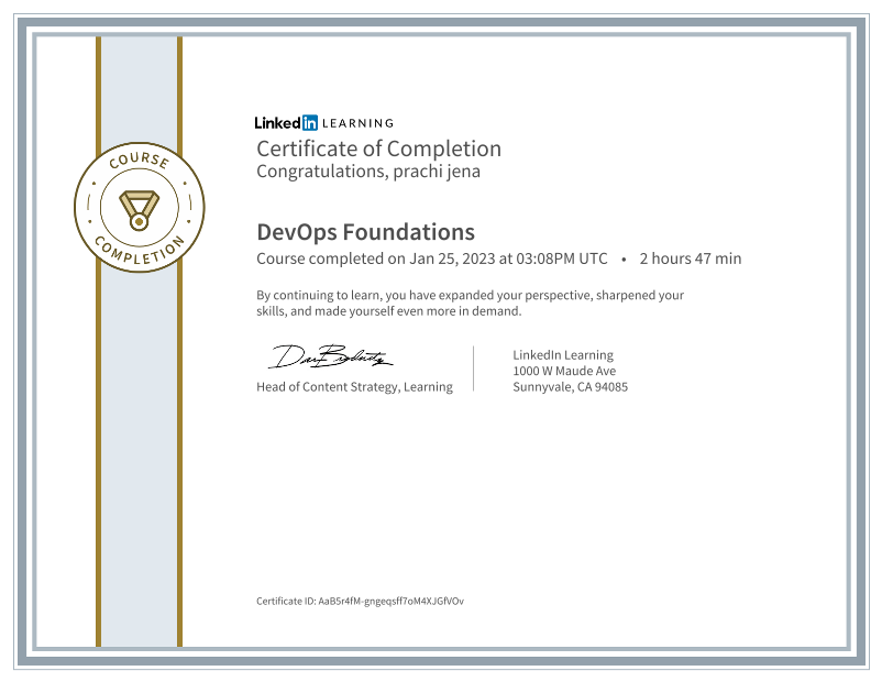 prachi jena on LinkedIn: Certificate of Completion prachi jena on LinkedIn: Certificate of Completion