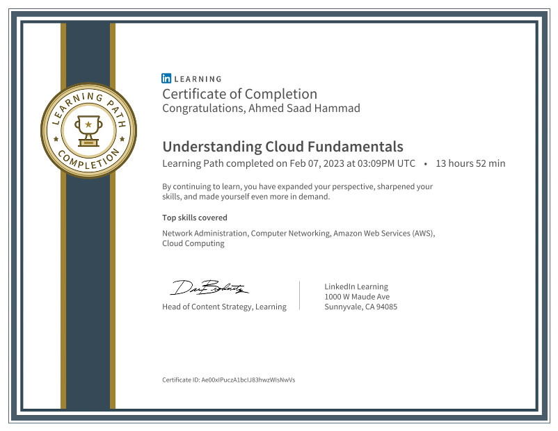 Ahmed Saad Hammad on LinkedIn: Certificate of Completion Ahmed Saad Hammad on LinkedIn: Certificate of Completion