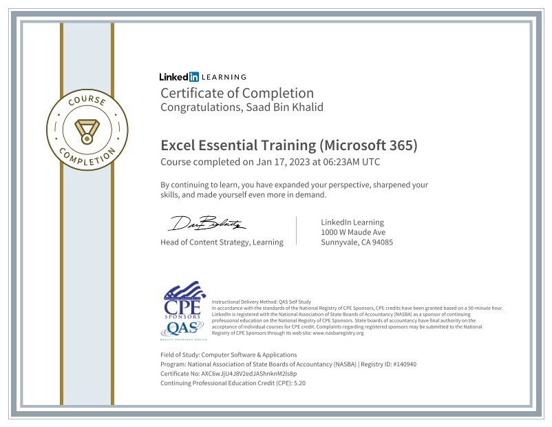 Certificate of Completion | Saad Bin Khalid Certificate of Completion | Saad Bin Khalid