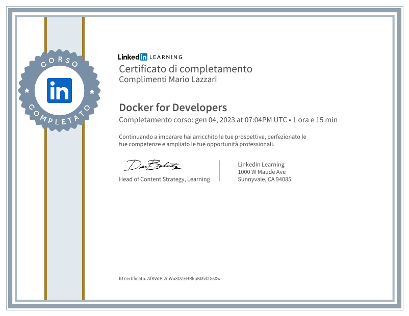 Mario Lazzari on LinkedIn: Certificate of Completion Mario Lazzari on LinkedIn: Certificate of Completion