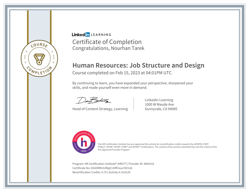 Nourhan Tarek on LinkedIn: Certificate of Completion Nourhan Tarek on LinkedIn: Certificate of Completion
