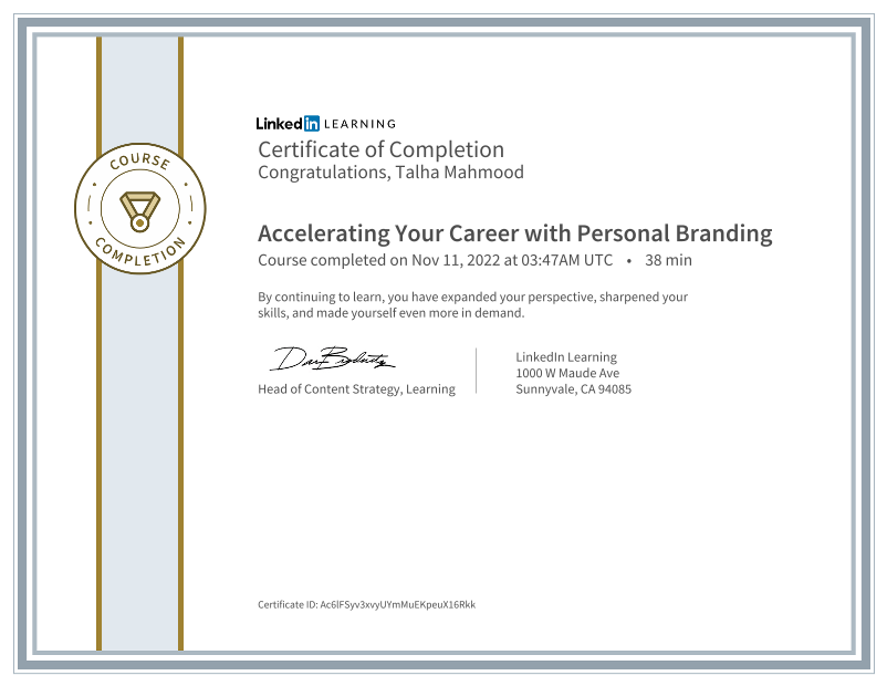 Talha Mahmood on LinkedIn: Certificate of Completion Talha Mahmood on LinkedIn: Certificate of Completion