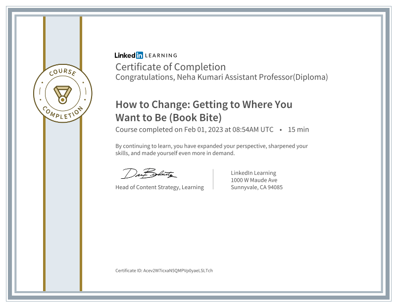 Neha Kumari Assistant Professor(Diploma) on LinkedIn: Certificate of ... Neha Kumari Assistant Professor(Diploma) on LinkedIn: Certificate of ...