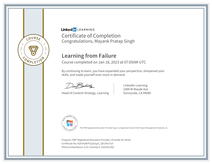 Mayank Pratap Singh on LinkedIn: Certificate of Completion Mayank Pratap Singh on LinkedIn: Certificate of Completion