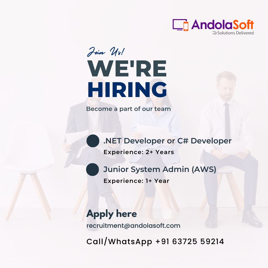 AndolaSoft, Inc. on LinkedIn: #jobelert #dotnetdeveloper #dotnetjobs # ... AndolaSoft, Inc. on LinkedIn: #jobelert #dotnetdeveloper #dotnetjobs # ...