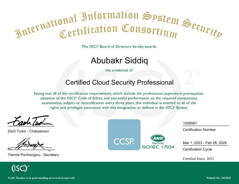 #alhamdulillah #officially #ccsp #isc2 #cloudsecurity #certified ... #alhamdulillah #officially #ccsp #isc2 #cloudsecurity #certified ...