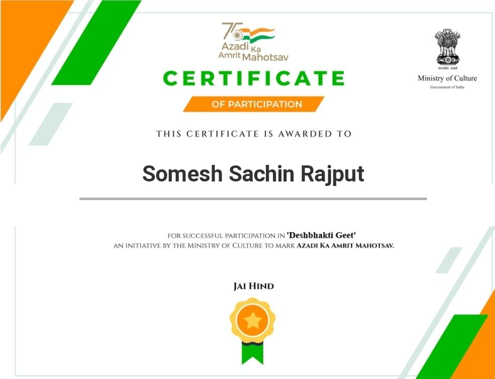 SOMESH RAJPUT on LinkedIn: Completed Certification of Azadi Ka Amrit ... SOMESH RAJPUT on LinkedIn: Completed Certification of Azadi Ka Amrit ...