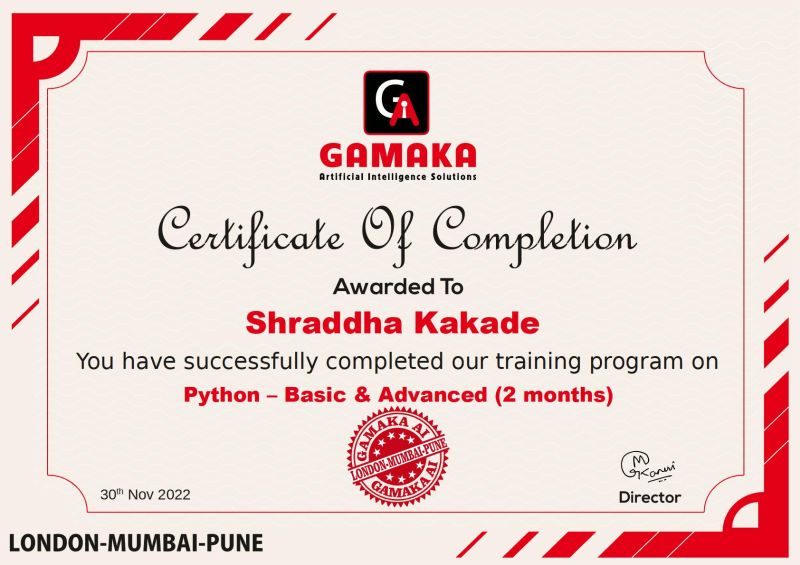 Shraddha Kakade on LinkedIn: #gamakaai #python #pythonprogramming # ... Shraddha Kakade on LinkedIn: #gamakaai #python #pythonprogramming # ...