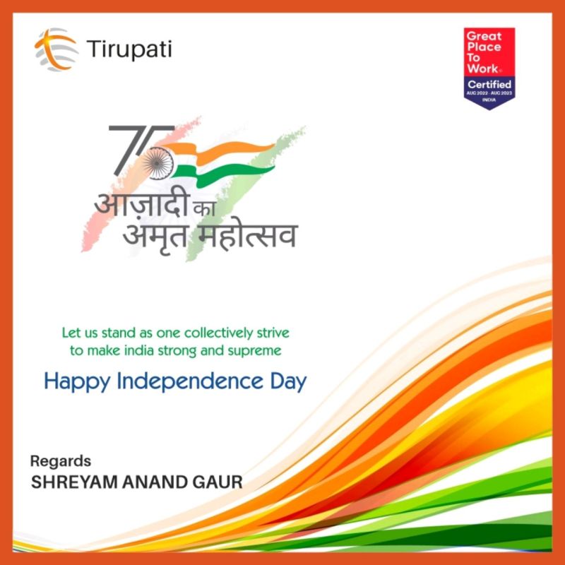 wishing everyone a very Happy Independence Day!! | Shreyam Anand Gaur wishing everyone a very Happy Independence Day!! | Shreyam Anand Gaur