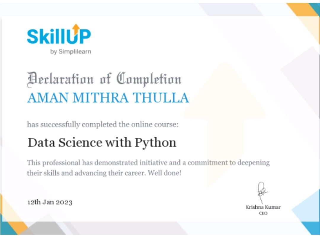 Aman Mithra on LinkedIn: #datascience #python #simplilearn Aman Mithra on LinkedIn: #datascience #python #simplilearn