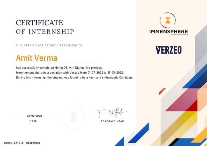 Amit Verma on LinkedIn: certificate of internship for web development Amit Verma on LinkedIn: certificate of internship for web development