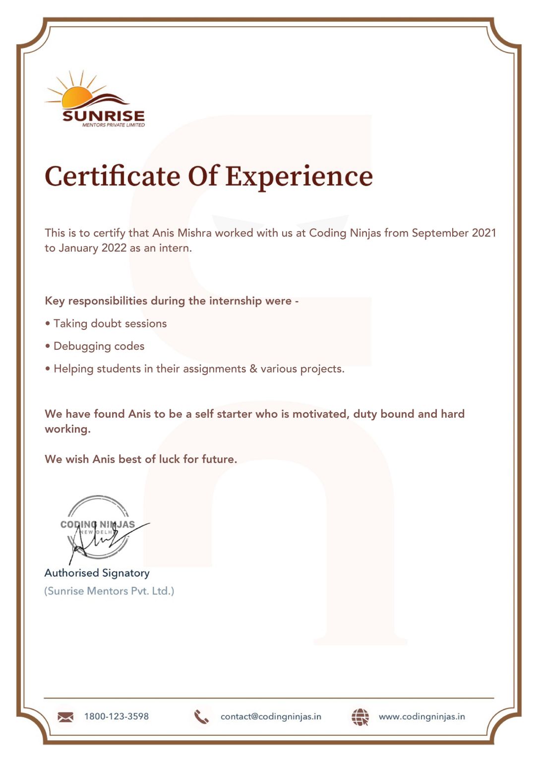 #experience #coding #teachers #internship #datastructures | Anis Mishra #experience #coding #teachers #internship #datastructures | Anis Mishra