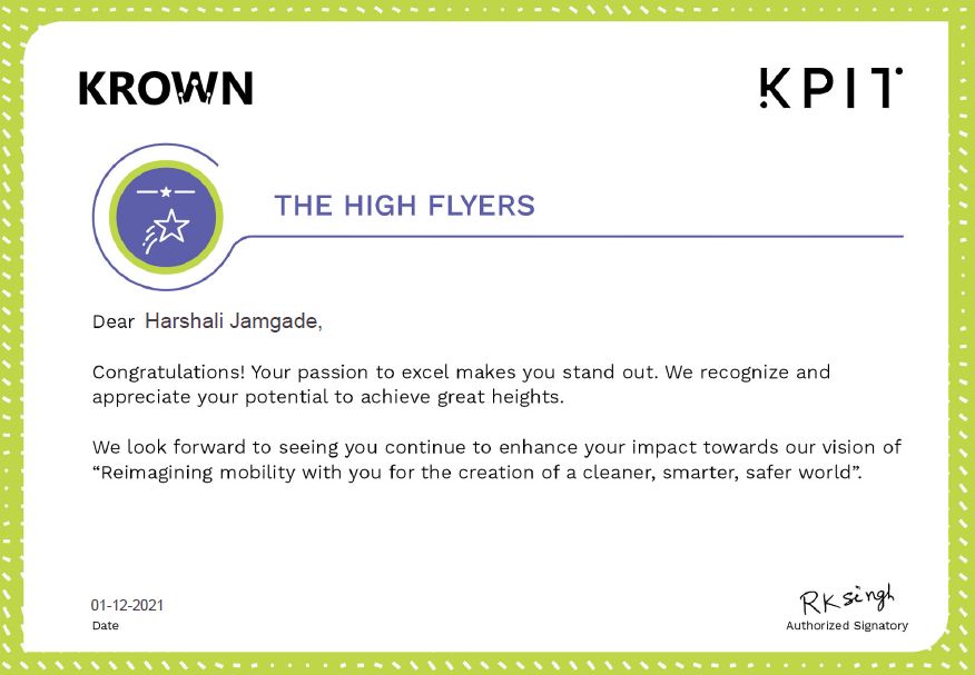 HARSHALI JAMGADE on LinkedIn: #kpit #teameffort #appreciation #grateful ... HARSHALI JAMGADE on LinkedIn: #kpit #teameffort #appreciation #grateful ...
