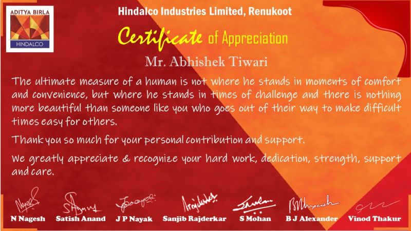 ABHISHEK TIWARI on LinkedIn: Appreciation letter ABHISHEK TIWARI on LinkedIn: Appreciation letter