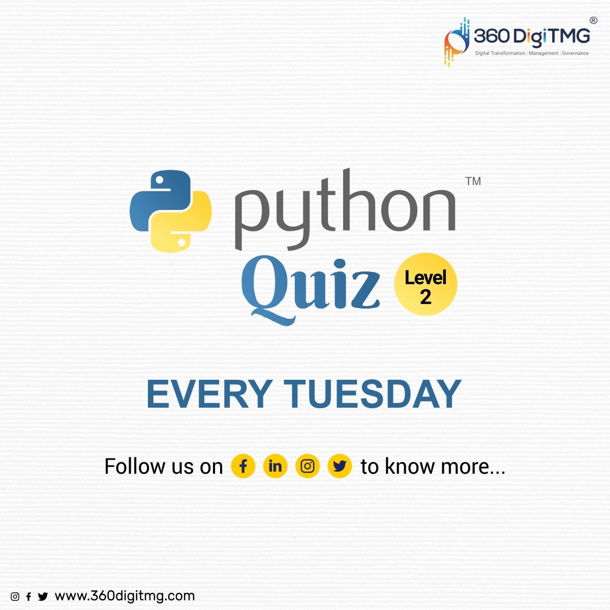 360DigiTMG on LinkedIn: #python #pythonquiz #pythonprogramming # ... 360DigiTMG on LinkedIn: #python #pythonquiz #pythonprogramming # ...