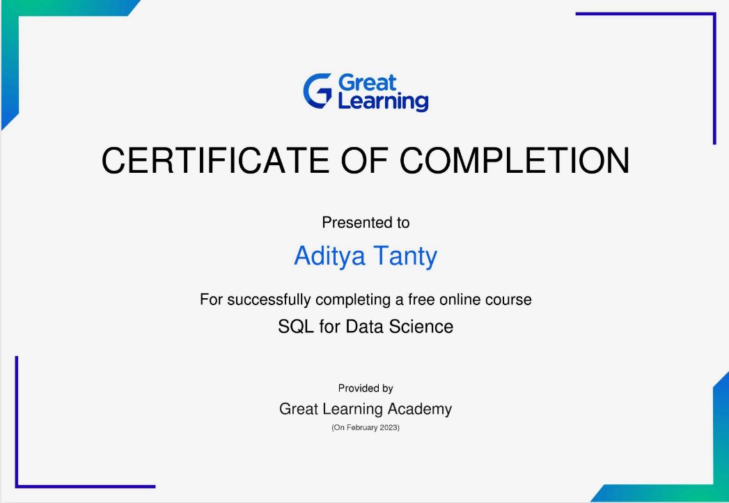 Aditya Tanty on LinkedIn: #learning #datascience #sql Aditya Tanty on LinkedIn: #learning #datascience #sql