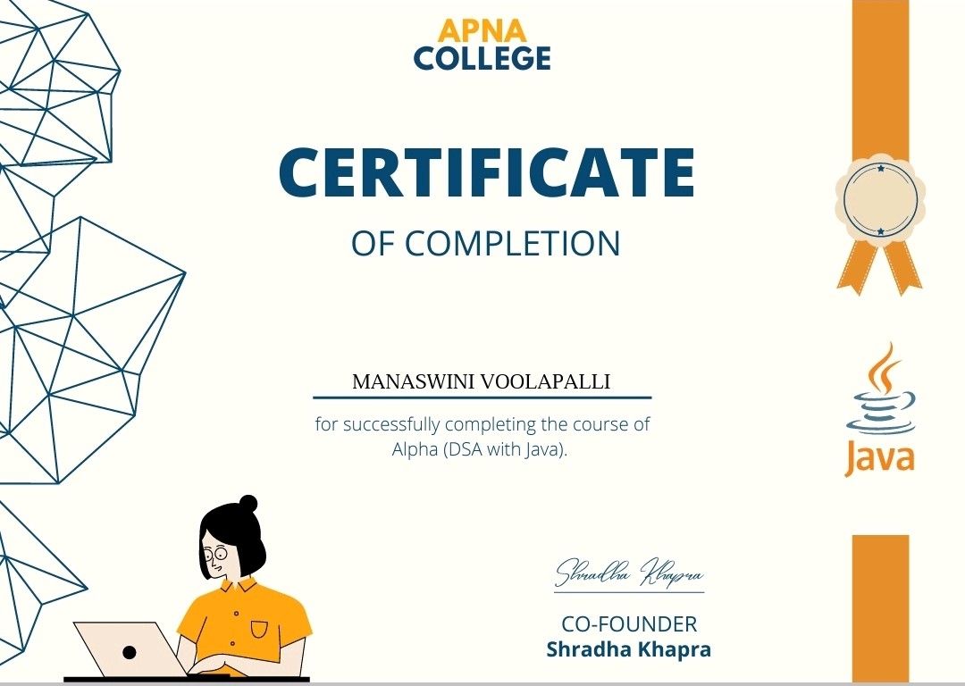 #coding #apnacollege #alphait #java | Manaswini Voolapalli #coding #apnacollege #alphait #java | Manaswini Voolapalli