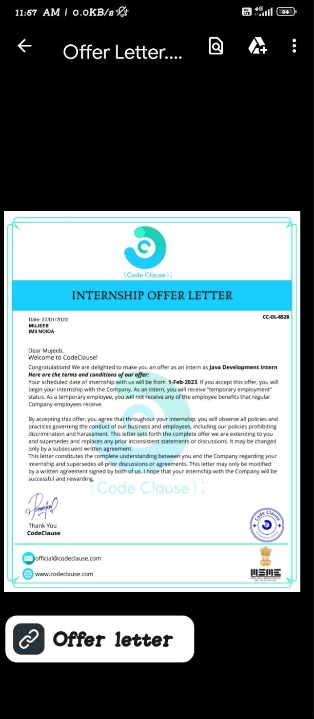 Mujeeb Tyagi on LinkedIn: #internship #offerletter #internship2023 # ... Mujeeb Tyagi on LinkedIn: #internship #offerletter #internship2023 # ...
