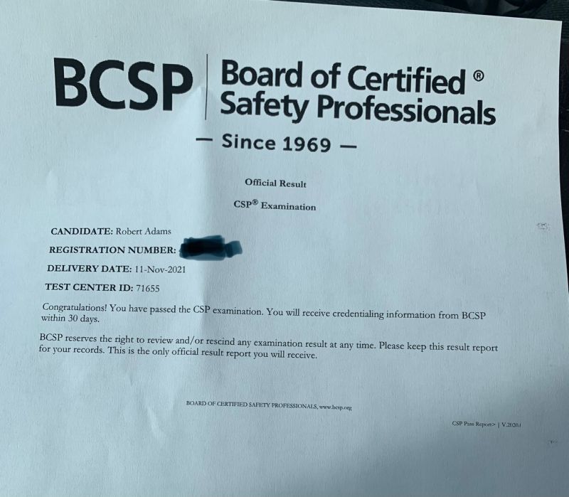Bob Adams, CSP, CHST, on LinkedIn: Went and passed my CSP today!!! To ... Bob Adams, CSP, CHST, on LinkedIn: Went and passed my CSP today!!! To ...