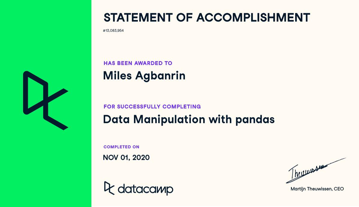 #pythonprogramming #pythonfordatascience #datacamp | Miles Agbanrin #pythonprogramming #pythonfordatascience #datacamp | Miles Agbanrin