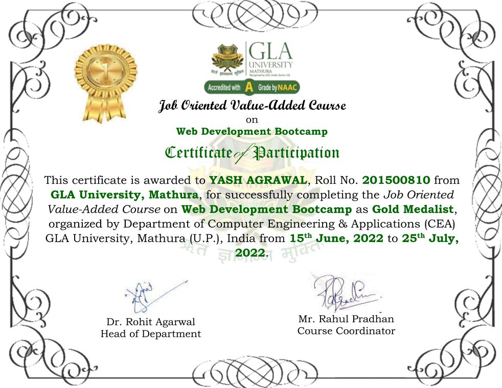 Yash Agrawal on LinkedIn: #webdevelopment #training #internship # ... Yash Agrawal on LinkedIn: #webdevelopment #training #internship # ...