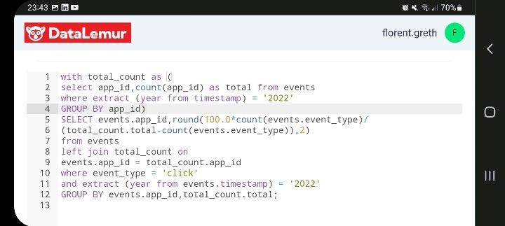 Florent Greth on LinkedIn: I just solved this Facebook SQL Interview ... Florent Greth on LinkedIn: I just solved this Facebook SQL Interview ...