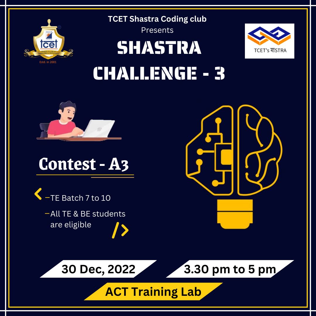 TCET_SHASTRA Coding Club on LinkedIn: #coding #dsa #competitiveprogramming TCET_SHASTRA Coding Club on LinkedIn: #coding #dsa #competitiveprogramming