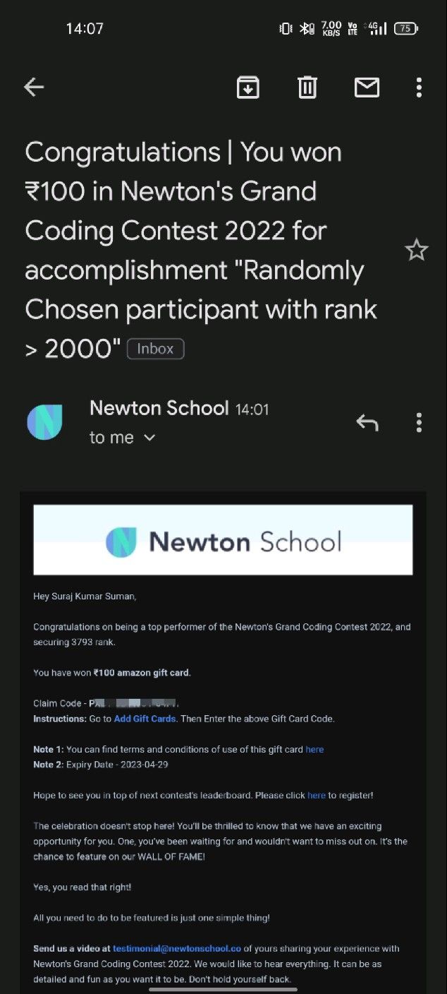 #newtongrandcodingcontest2022 #newtonschool #amazon | Suraj Kr Suman #newtongrandcodingcontest2022 #newtonschool #amazon | Suraj Kr Suman