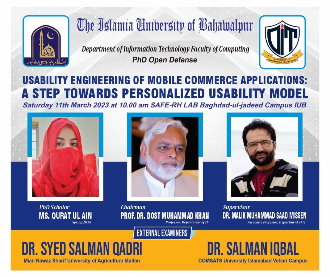 Dost Muhammad KHAN on LinkedIn: PhD Defense Poster of DIT, IUB Dost Muhammad KHAN on LinkedIn: PhD Defense Poster of DIT, IUB