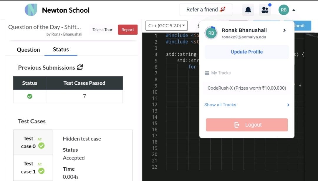 Ronak A. Bhanushali on LinkedIn: #cplusplus #day22 #30daysofcode # ... Ronak A. Bhanushali on LinkedIn: #cplusplus #day22 #30daysofcode # ...
