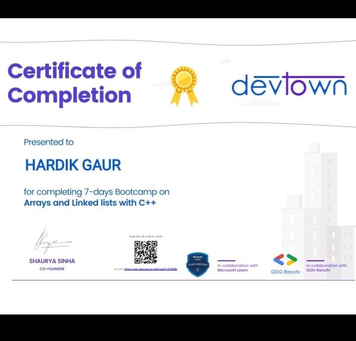 Hardik Gaur on LinkedIn: #arrays #linkedlists #devtown #devtown # ... Hardik Gaur on LinkedIn: #arrays #linkedlists #devtown #devtown # ...