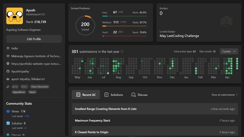 Ayush Tripathy on LinkedIn: #coding #leetcode #github #interview #dsa # ... Ayush Tripathy on LinkedIn: #coding #leetcode #github #interview #dsa # ...