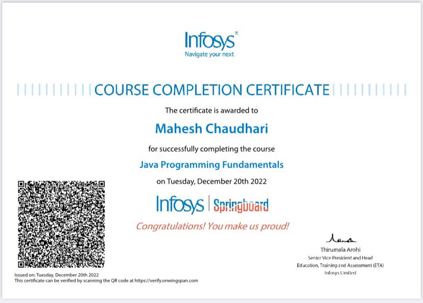 Mahesh Chaudhari on LinkedIn: #javaprogramming #fundamentals # ... Mahesh Chaudhari on LinkedIn: #javaprogramming #fundamentals # ...