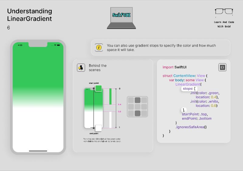 Learn And Code With Enid on LinkedIn: SwiftUI - Creating linear ... Learn And Code With Enid on LinkedIn: SwiftUI - Creating linear ...