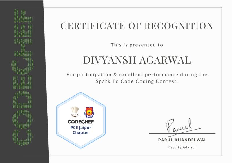 Divyansh Agarwal on LinkedIn: #codechef Divyansh Agarwal on LinkedIn: #codechef