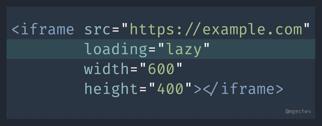 An easy performance win is to make your iframes lazily loaded by ... An easy performance win is to make your iframes lazily loaded by ...