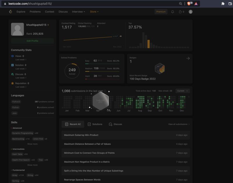 Not been a long time since I started coding on leetcode and here is my ... Not been a long time since I started coding on leetcode and here is my ...