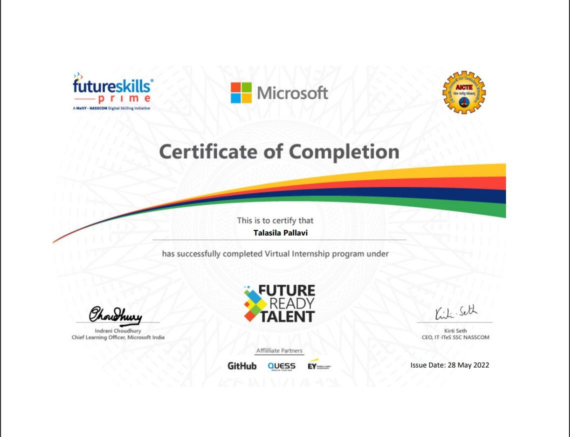 TALASILA PALLAVI on LinkedIn: Successfully Completed Microsoft Future ... TALASILA PALLAVI on LinkedIn: Successfully Completed Microsoft Future ...