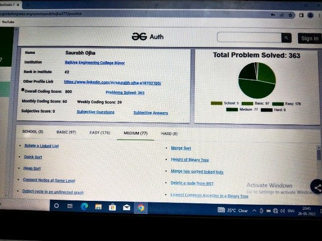 Saurabh Ojha on LinkedIn: #geeksforgeeks #dsaselfpaced #gfg Saurabh Ojha on LinkedIn: #geeksforgeeks #dsaselfpaced #gfg