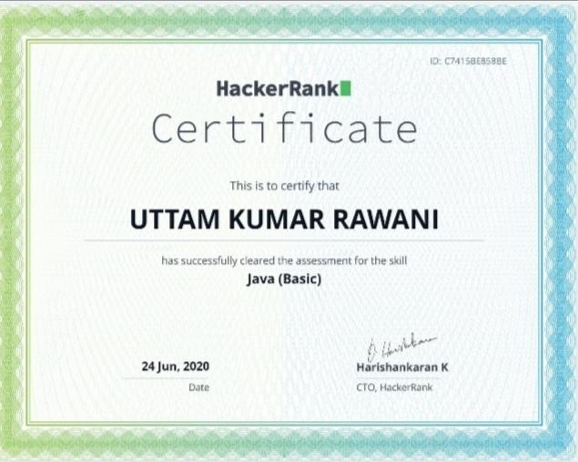 Uttam Kumar Rawani on LinkedIn: #hackerrank #java_basic Uttam Kumar Rawani on LinkedIn: #hackerrank #java_basic