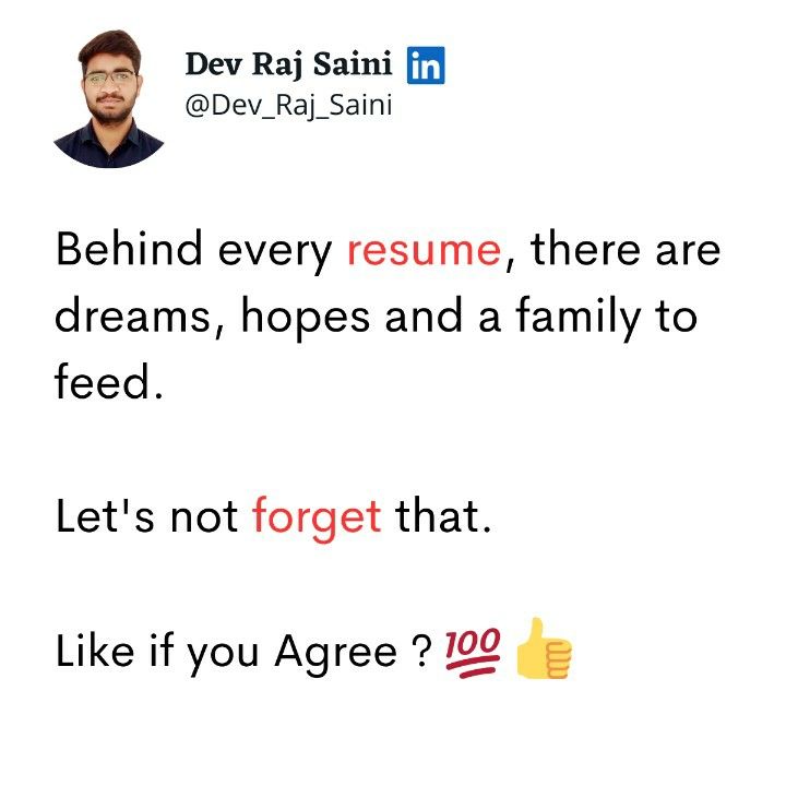 Dev Raj Saini on LinkedIn: #job #work #resume #culture #empathy #people ... Dev Raj Saini on LinkedIn: #job #work #resume #culture #empathy #people ...
