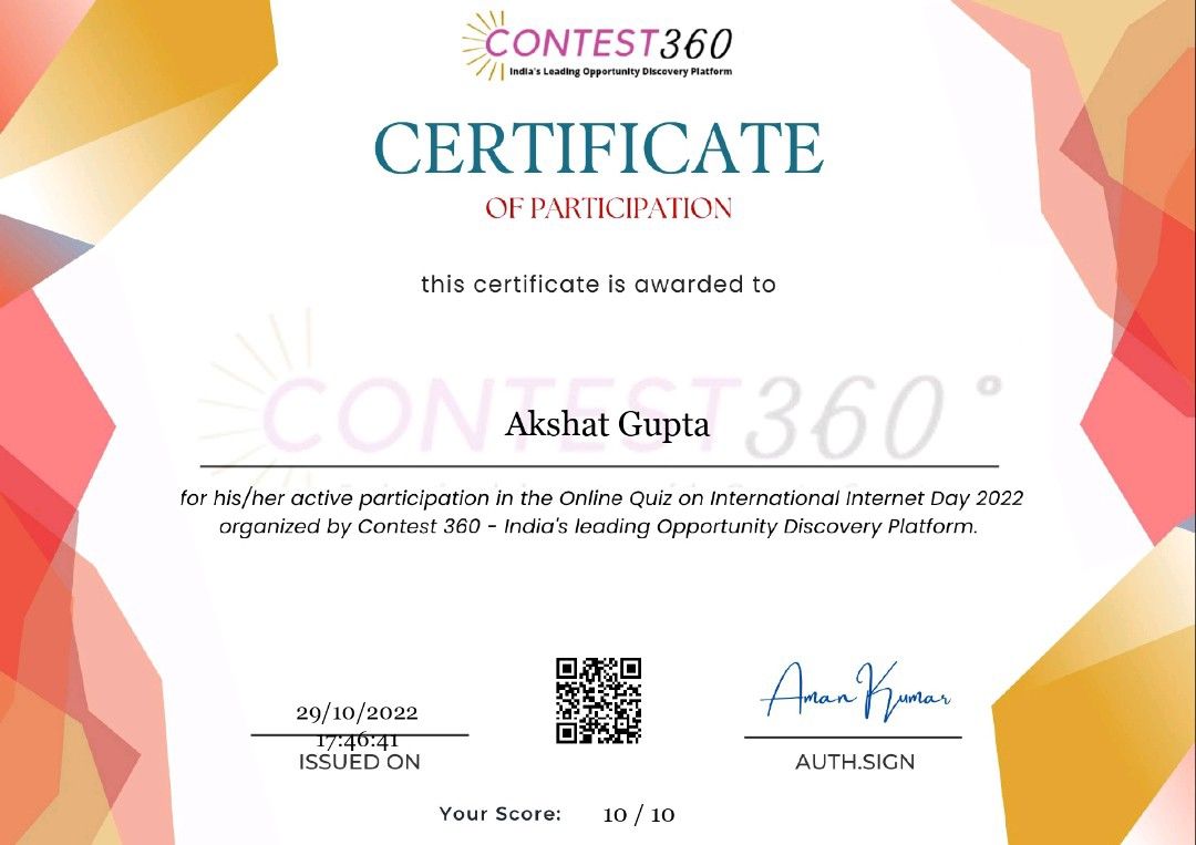 Akshat Gupta on LinkedIn: certificate on International Internet Day ... Akshat Gupta on LinkedIn: certificate on International Internet Day ...