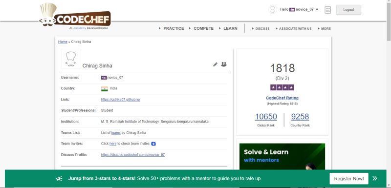 Chirag Sinha on LinkedIn: #codechef #leetcode Chirag Sinha on LinkedIn: #codechef #leetcode