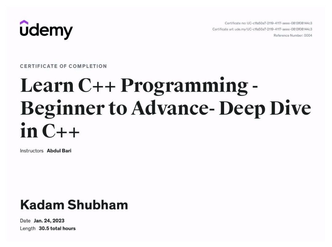 Shubham Kadam on LinkedIn: #udemy #cpp #programming Shubham Kadam on LinkedIn: #udemy #cpp #programming