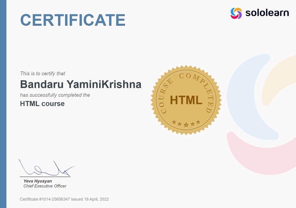Yamini krishna Bandaru on LinkedIn: #sololearn #html Yamini krishna Bandaru on LinkedIn: #sololearn #html